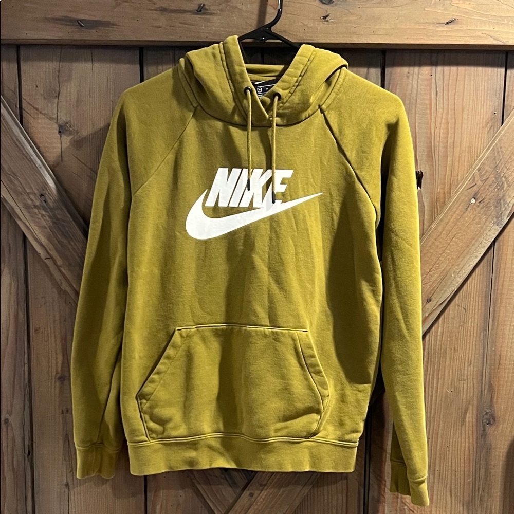 Nike Womens Essential Olive Green Big Logo Pullover H… - Gem
